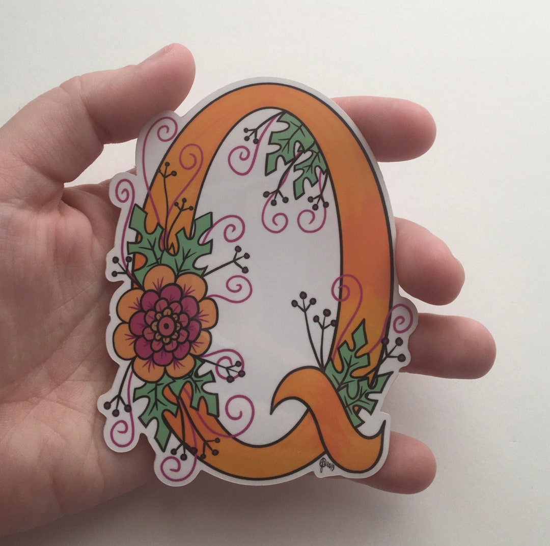 Letter Q, WATERPROOF Vinyl Sticker, Water Bottle Sticker, Car Sticker ...