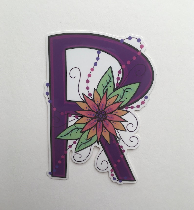 Letter R WATERPROOF Vinyl Sticker Water Bottle Sticker Car - Etsy