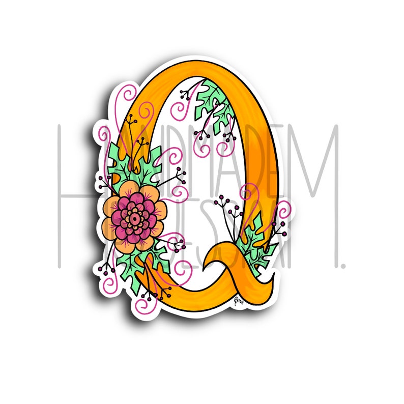 Letter Q WATERPROOF Vinyl Sticker Water Bottle Sticker Car | Etsy