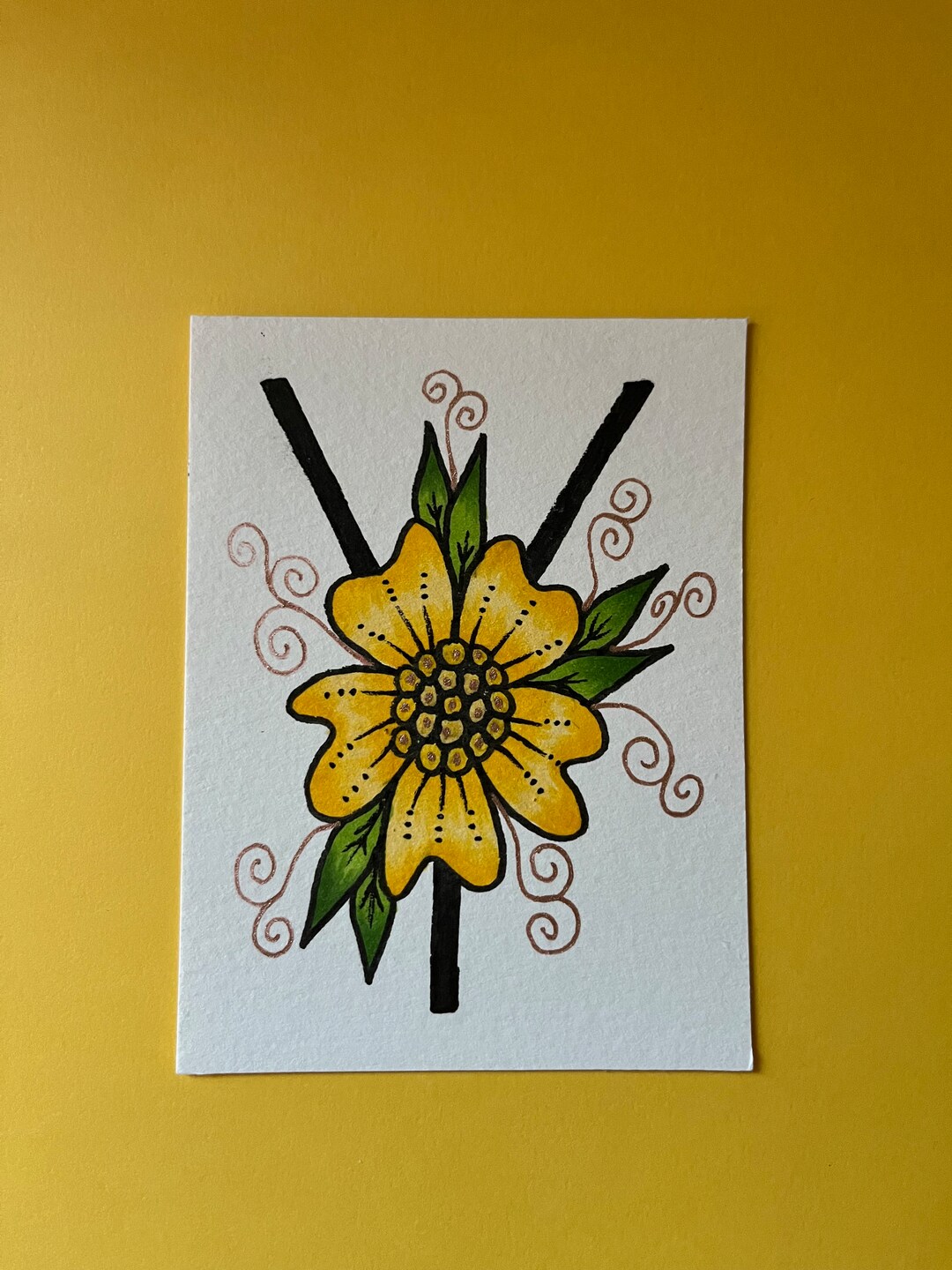 Floral Letter Y | 3”x4” Letter Art | Yellow Flower Letter | Mini ...