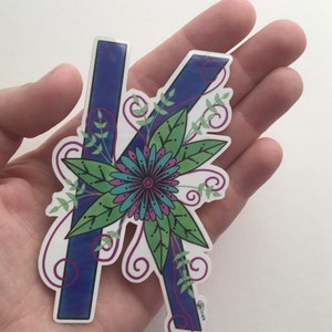 Letter K, WATERPROOF Vinyl Sticker, Water Bottle Sticker, Car Sticker ...
