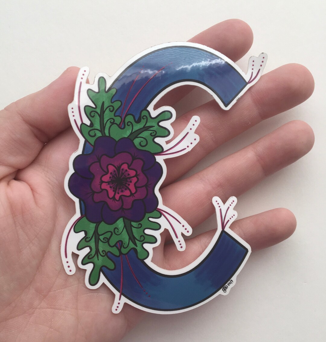 Letter C, WATERPROOF Vinyl Sticker, Water Bottle Sticker, Car Sticker ...