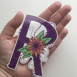 Letter R, WATERPROOF Vinyl Sticker, Water Bottle Sticker, Car Sticker ...