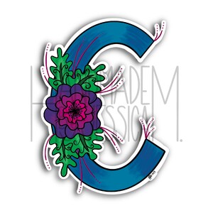 Letter C, WATERPROOF Vinyl Sticker, Water Bottle Sticker, Car Sticker ...