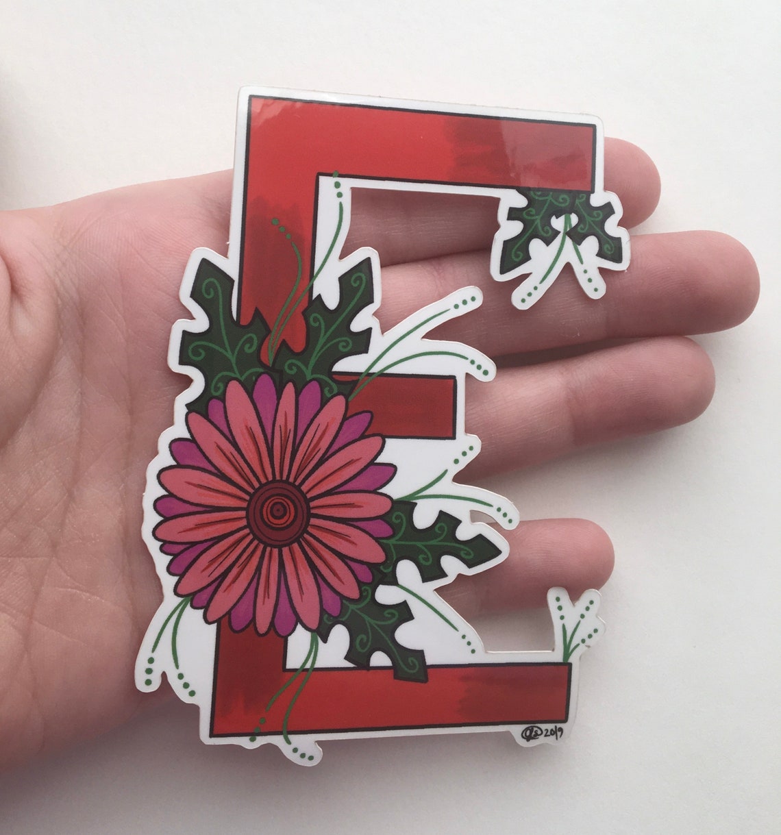 Letter E WATERPROOF vinyl sticker water bottle sticker car | Etsy