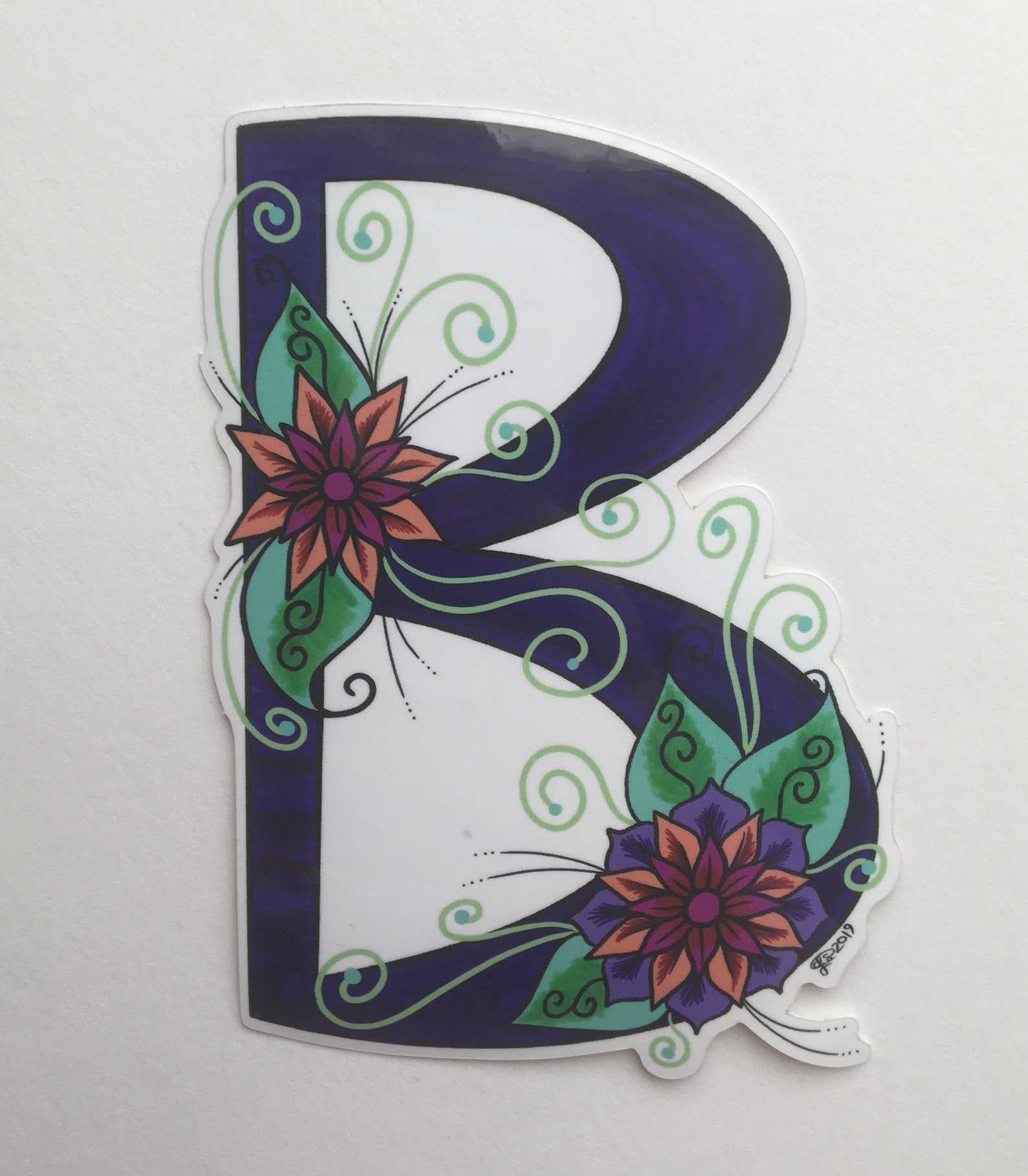 Letter B WATERPROOF Vinyl Sticker Water Bottle Sticker Car - Etsy