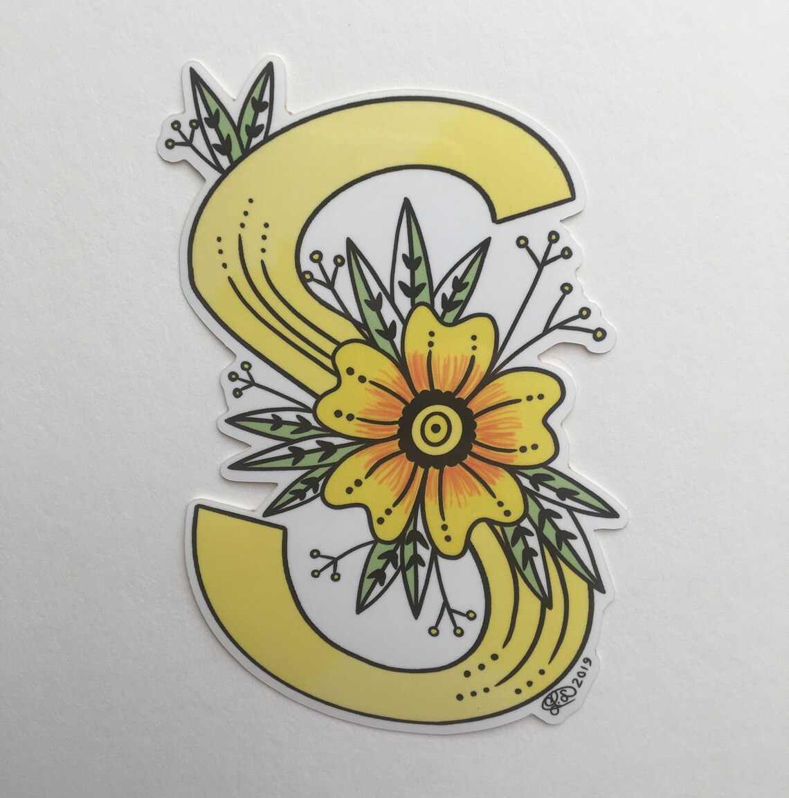 Letter S WATERPROOF Vinyl Sticker Water Bottle Sticker Car - Etsy