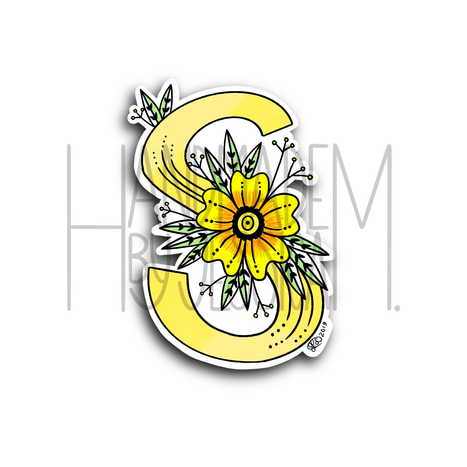 Letter S WATERPROOF Vinyl Sticker Water Bottle Sticker Car | Etsy