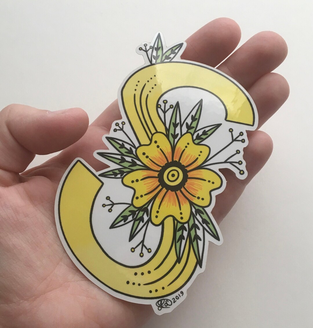 Letter S, WATERPROOF Vinyl Sticker, Water Bottle Sticker, Car Sticker ...