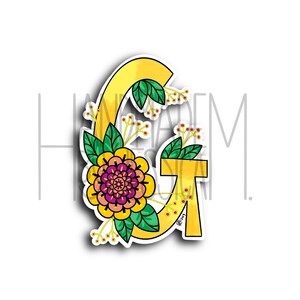 Letter G, WATERPROOF Vinyl Sticker, Water Bottle Sticker, Car Sticker ...