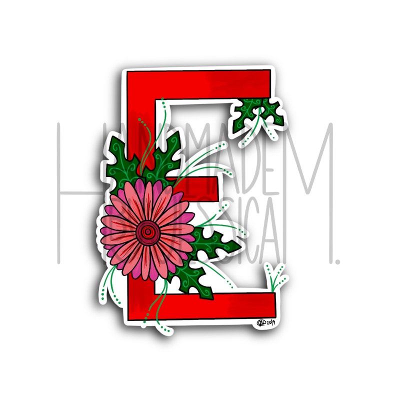 Letter E WATERPROOF Vinyl Sticker Water Bottle Sticker Car - Etsy
