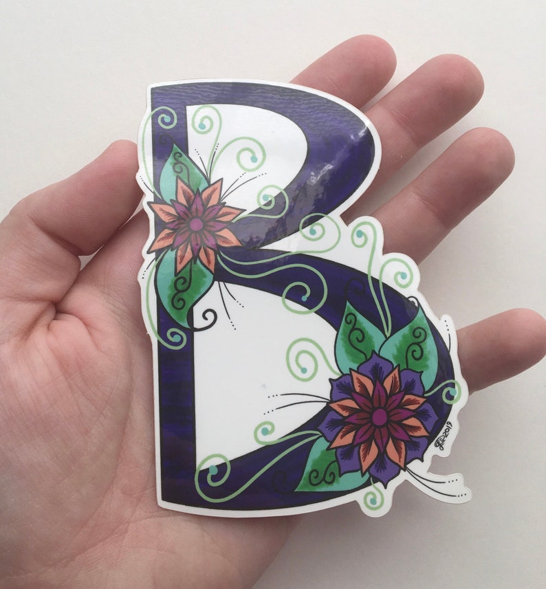 Letter B WATERPROOF Vinyl Sticker Water Bottle Sticker Car - Etsy