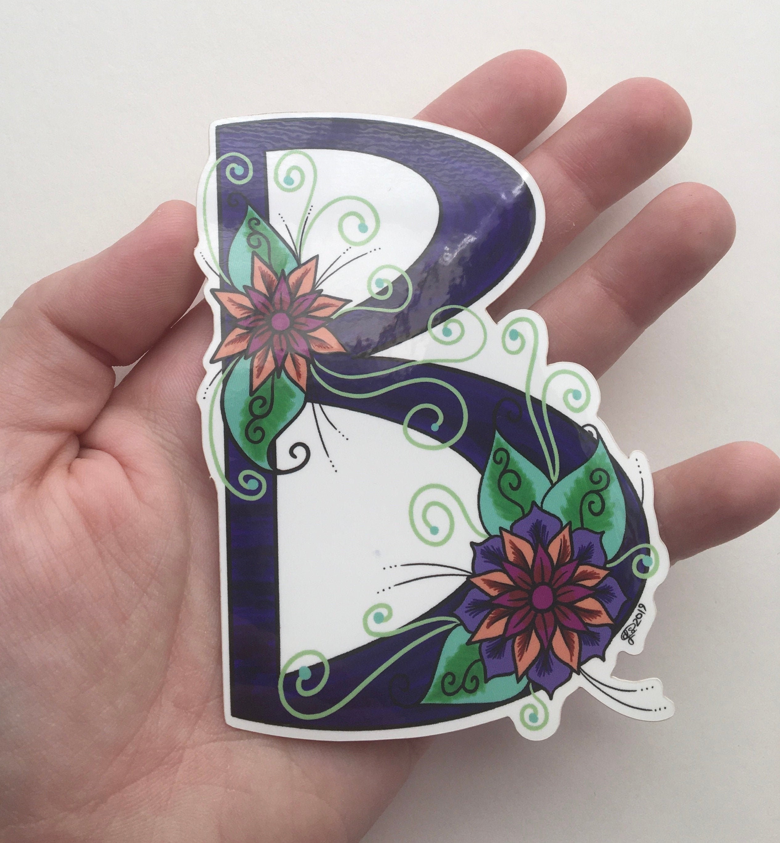 Letter B WATERPROOF vinyl sticker water bottle sticker car | Etsy