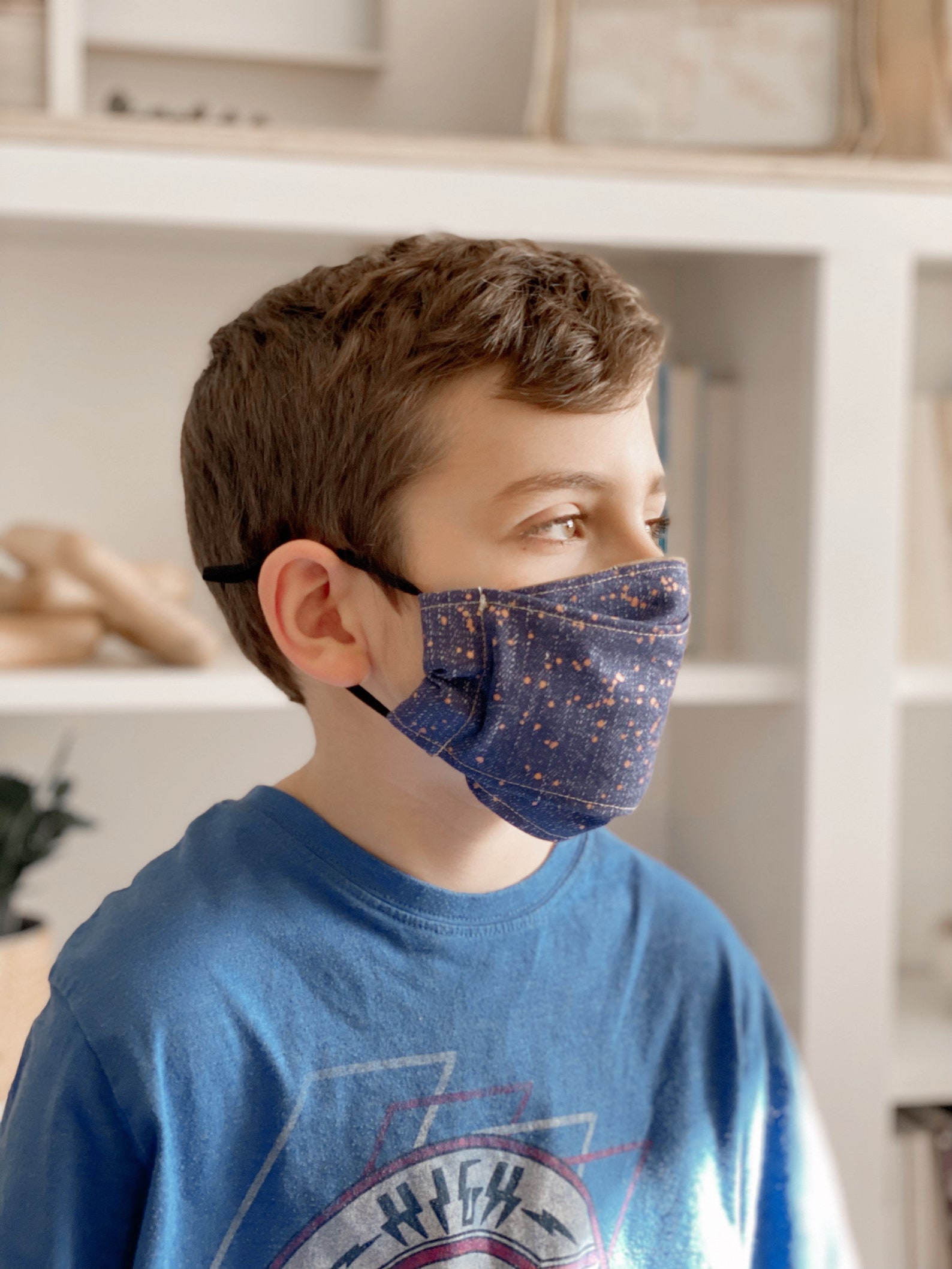 Denim face covering adjustable ear straps | Etsy