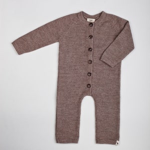 Baby Overall Wool Brown Baby Suit Baby Alpaca Jumpsuit Knitted Suit ...