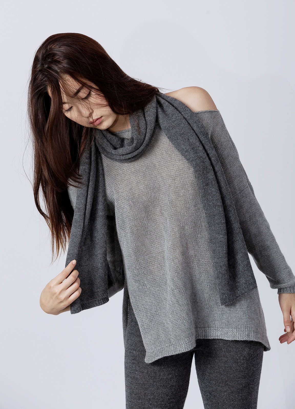 Gray Scarf alpaca scarf kids wool shawl baby alpaca scarf knitted scarf ...