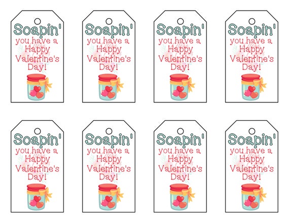 Soapin' You Have A Happy Valentine's Day Printable | Etsy
