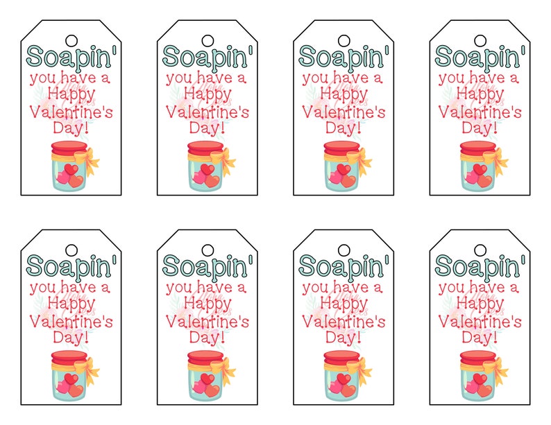 Soapin' You Have A Happy Valentine's Day Printable | Etsy