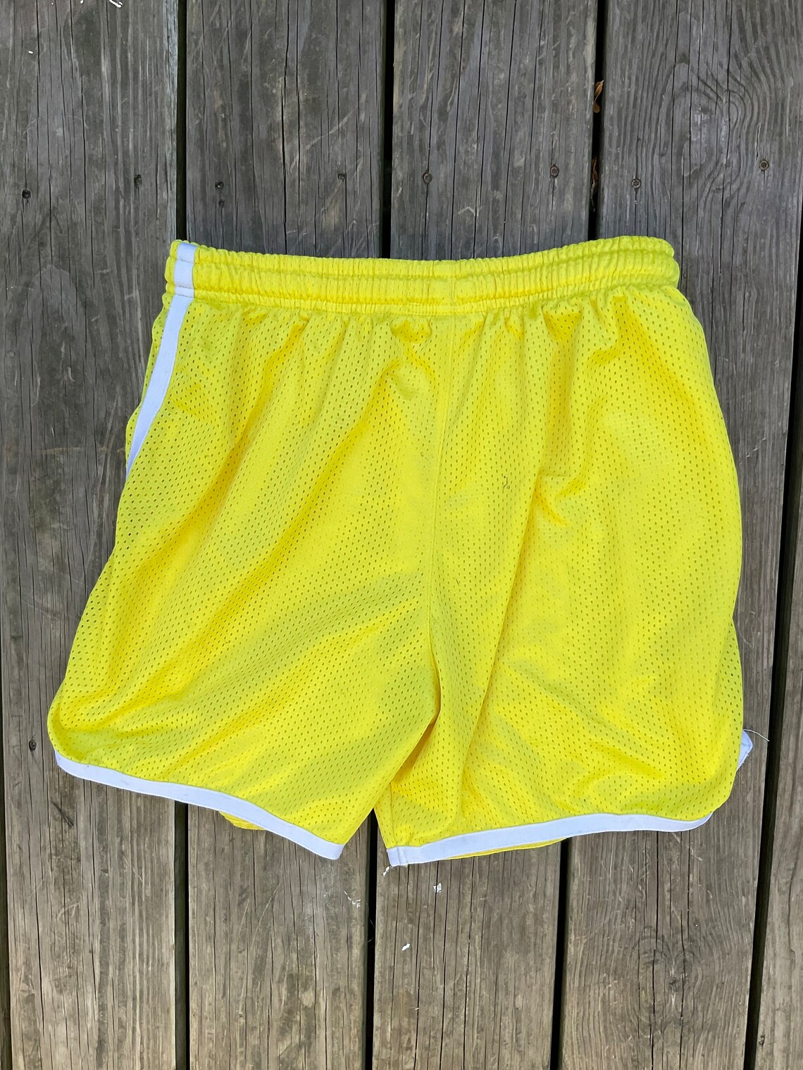 Yellow Mesh Athletic Shorts - Etsy
