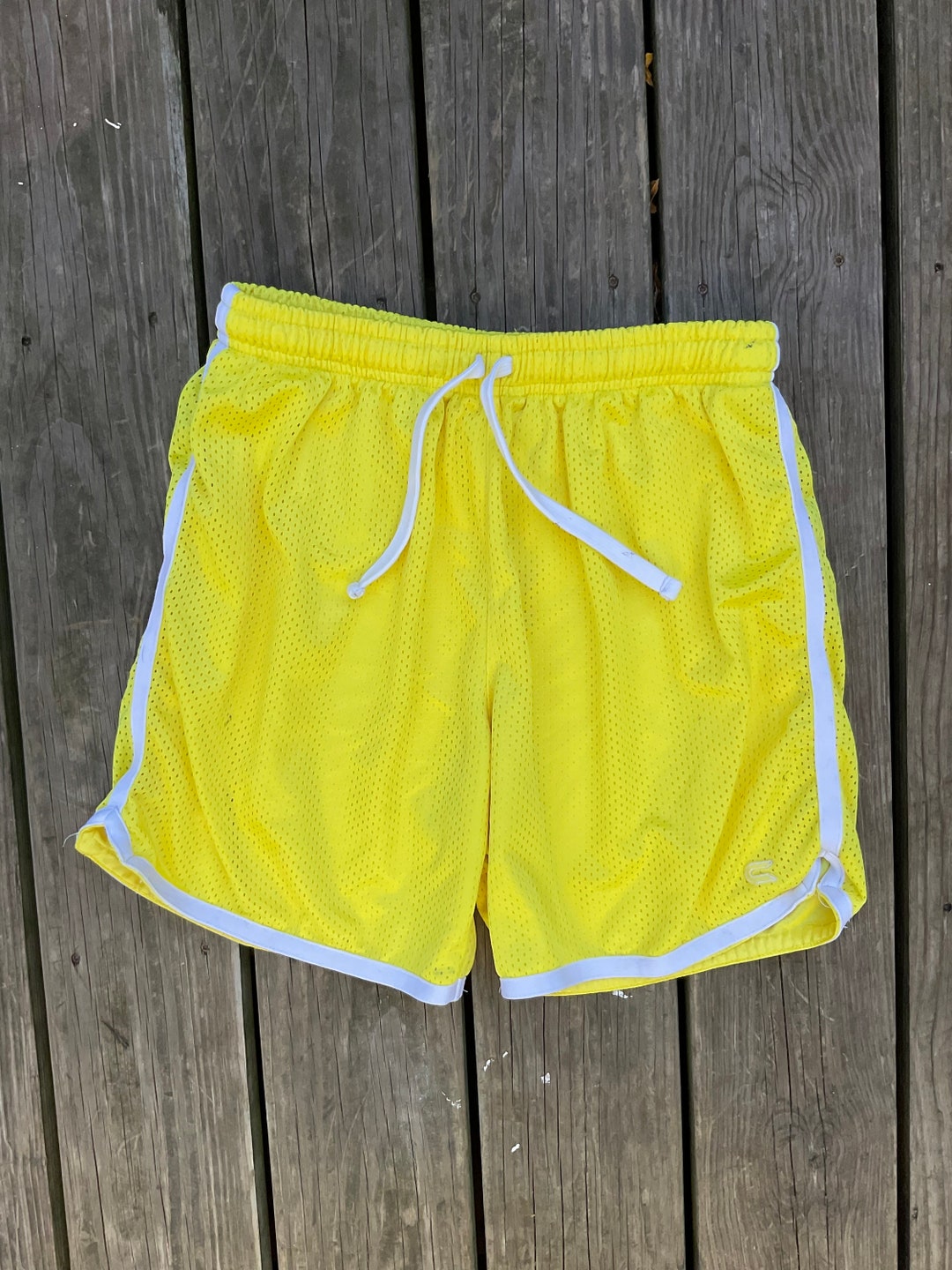 Yellow Mesh Athletic Shorts - Etsy
