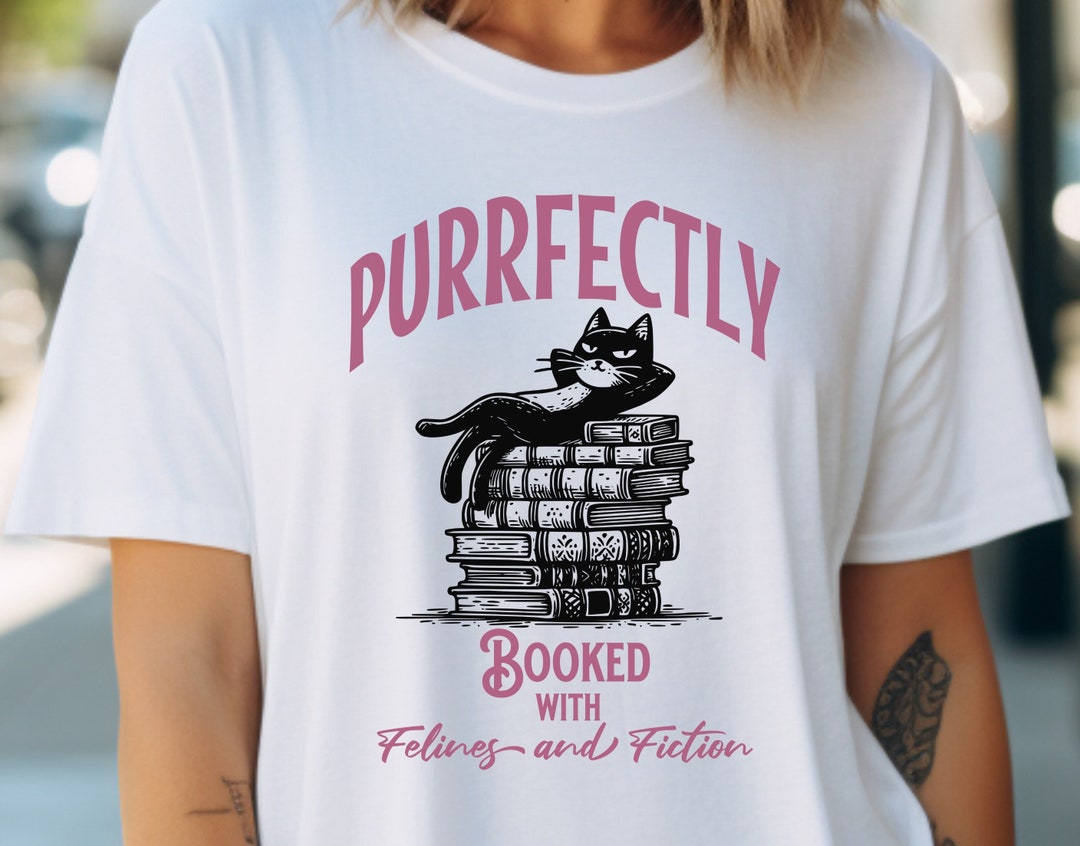 Cat Book Lover Shirt,cute Book Cat Shirt,funny Cat Book Shirt,cats and ...