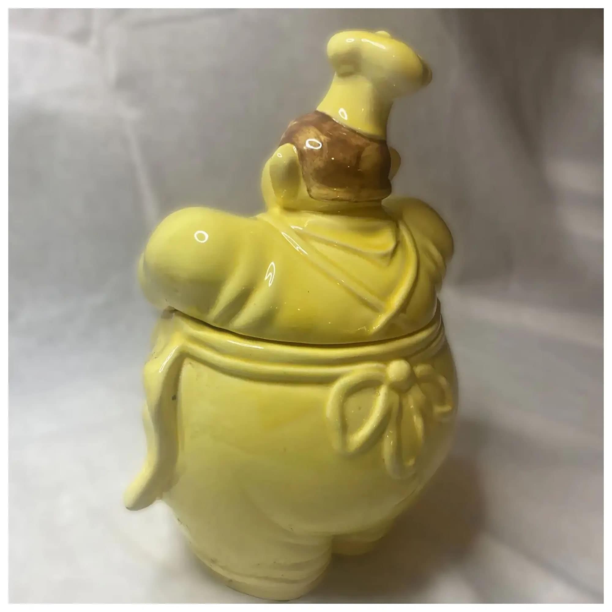 1940s Red Wing Chef Pierre Cookie Jar USA Yellow, Vintage and Super ...