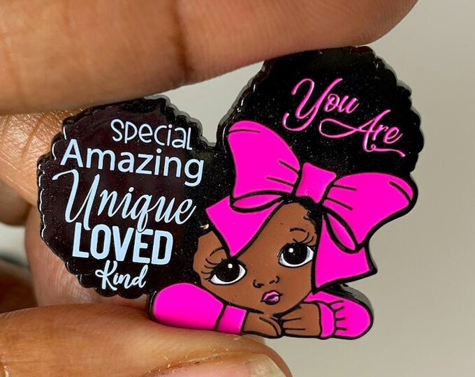 Little Black Girl Charm, Enamel Charm, Afro Puffs Charm, Charm for Kid ...