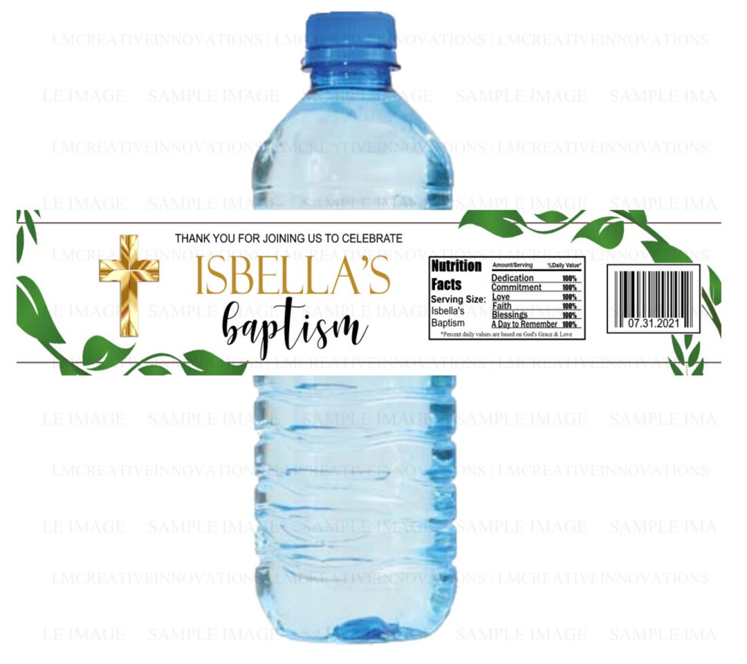 Baptism Water Bottle Labels, Inspirational, Favors, Religious, First ...