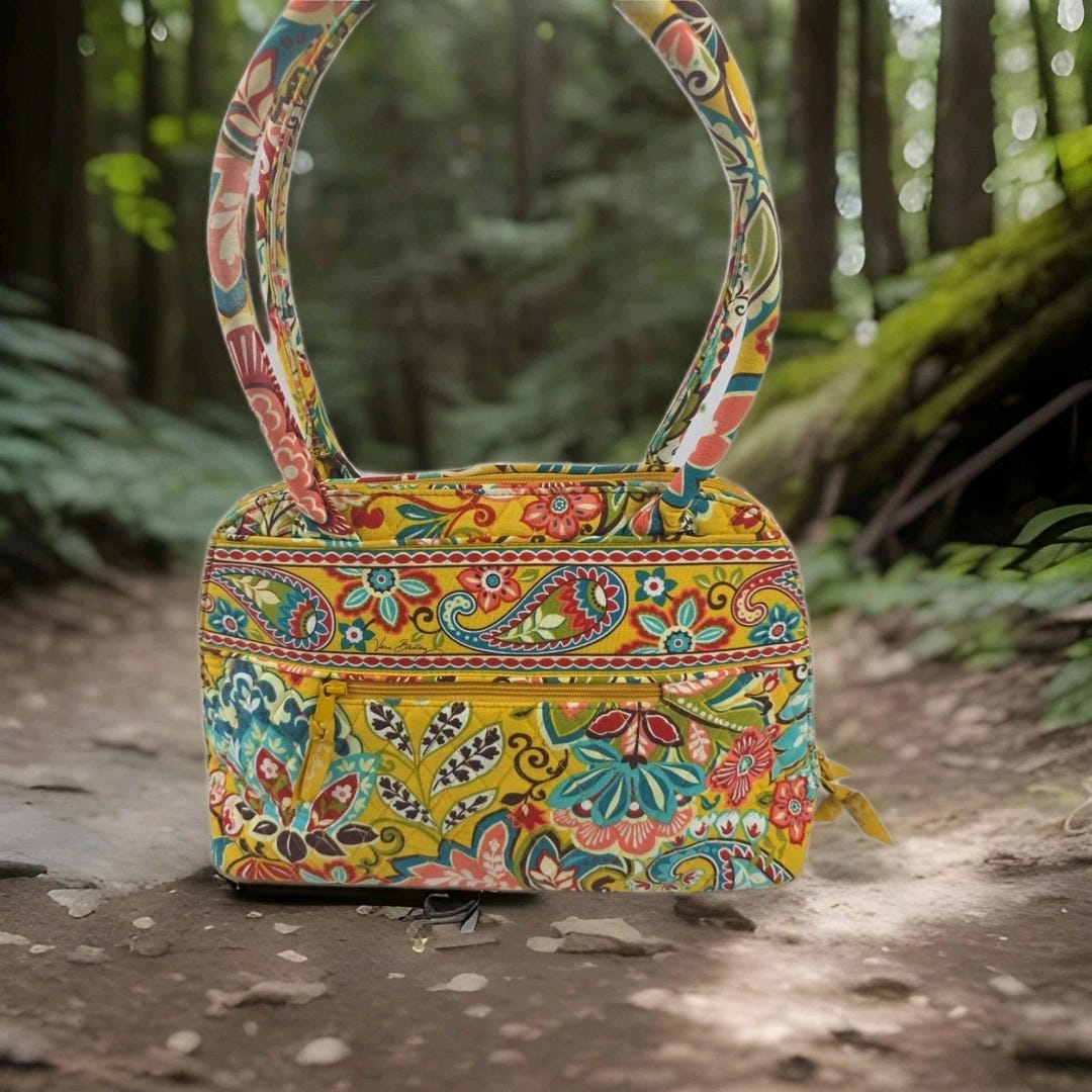 Vera Bradley Provencal Paisley Bowler Bag Grannycore Yellow Shoulder ...