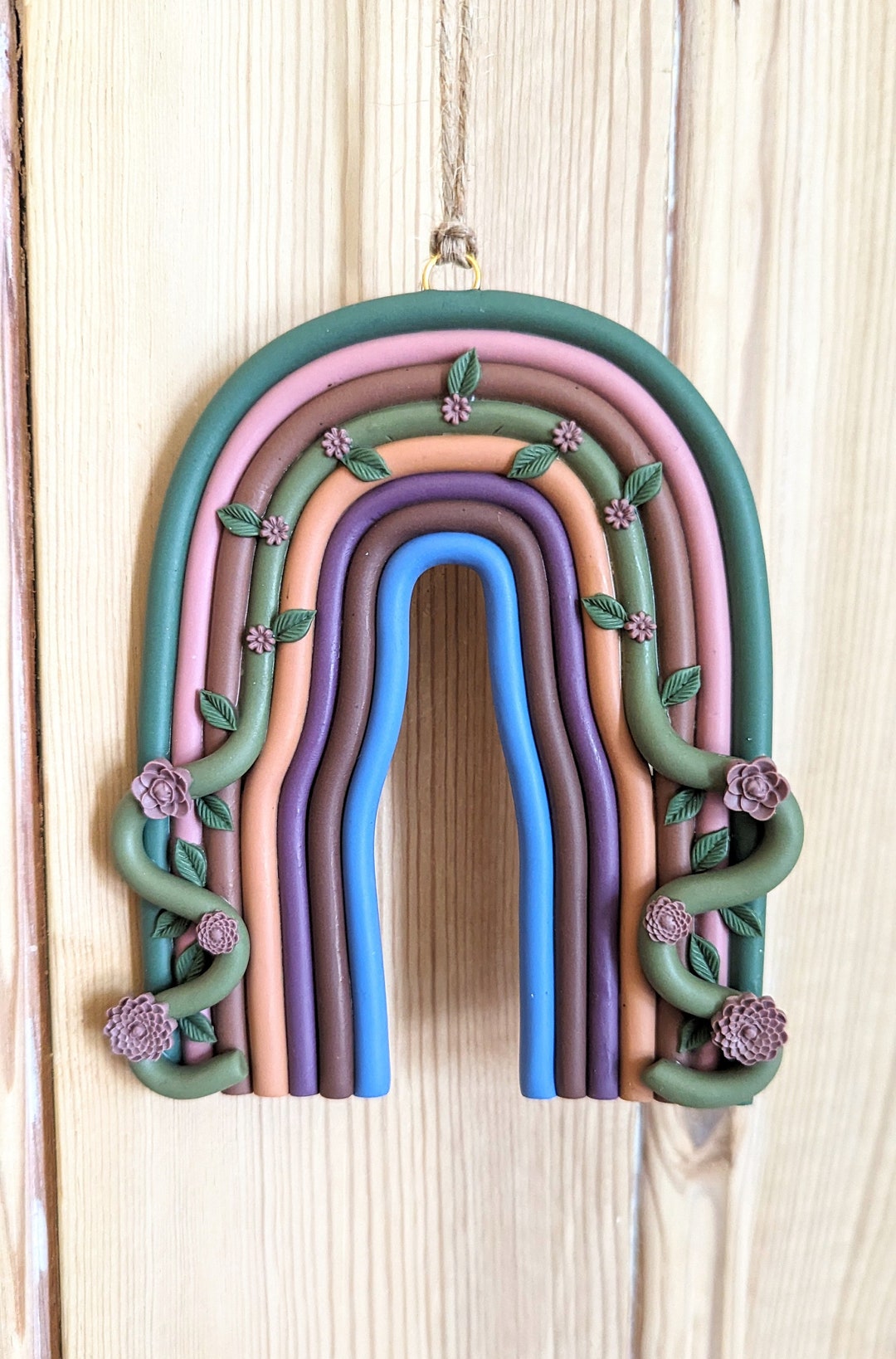 Boho Wall Hanging Rainbow Wall Decor Bohemian Rainbow Floral Wall ...