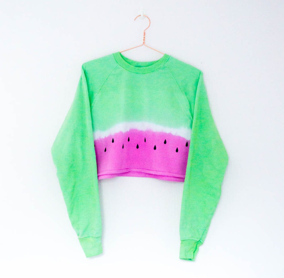 Tie Dye Watermelon Cropped Sweater - Etsy UK