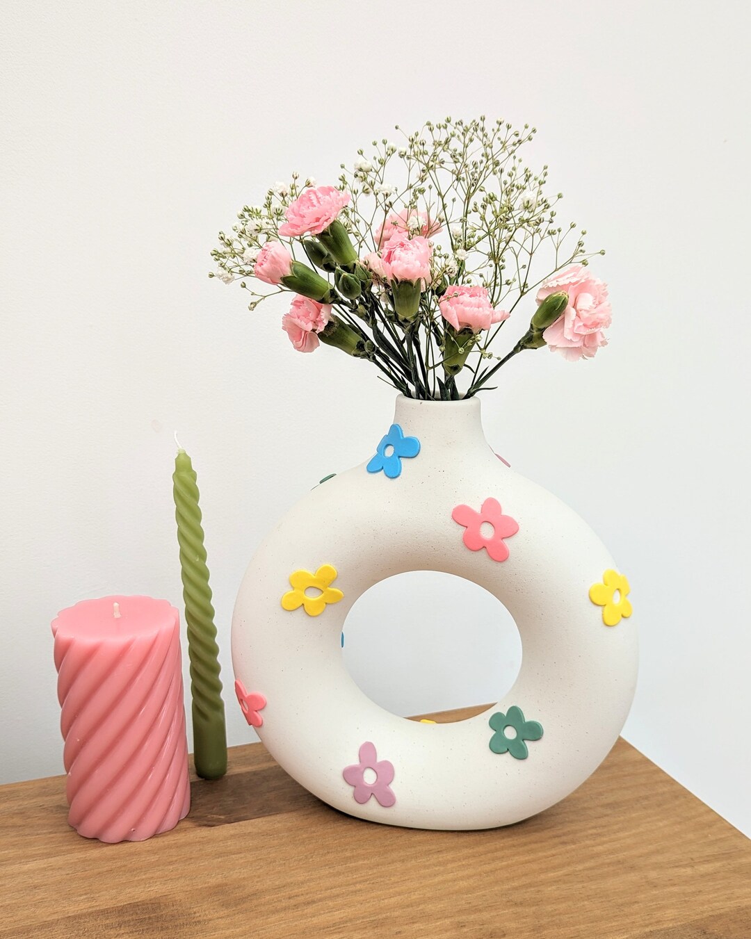 Polymer Clay Flower Vase Large Dopamine Decor - Etsy