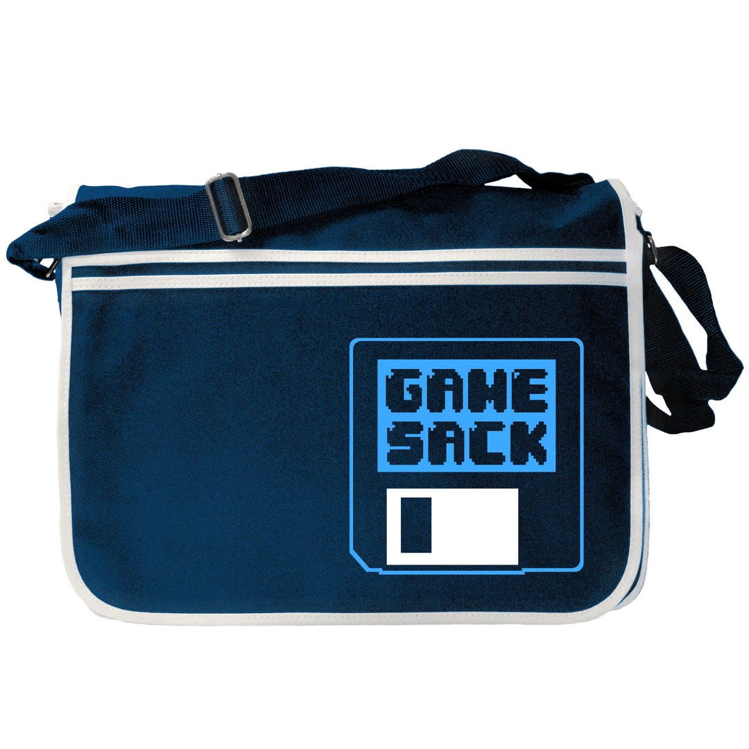 Game Sack Floppy Disk Logo Navy Blue Shoulder Bag - Etsy