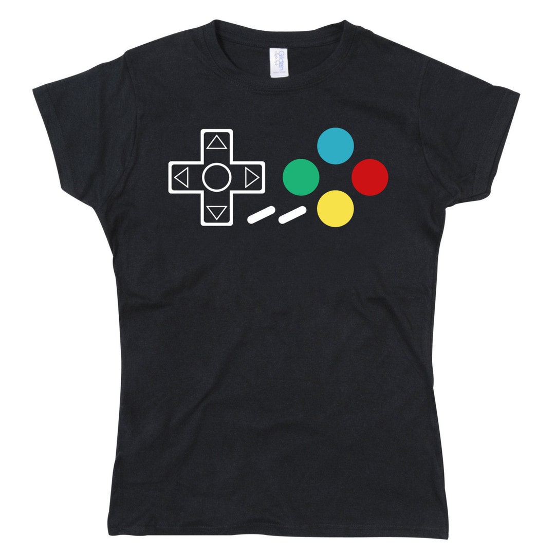 Ladies SNES Super Nintendo Controller Joypad Buttons Tshirt - Etsy