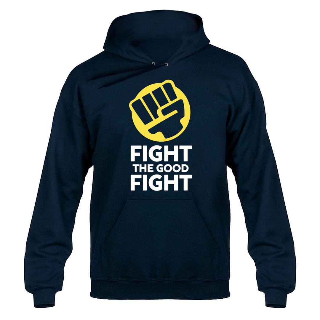 Fight the Good Fight Hoody Hoodie Hooded Sweater Navy Blue - Etsy