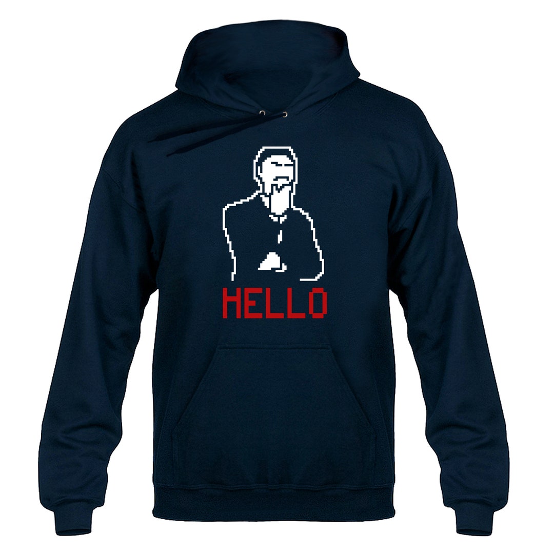 Ashens Retro Pixel Hoodie Hooded Sweater Navy Blue - Etsy