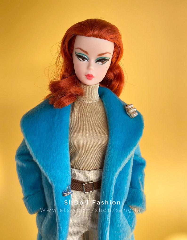 Light blue fur coat PDF Pattern Download for Silkstone barbie | Etsy