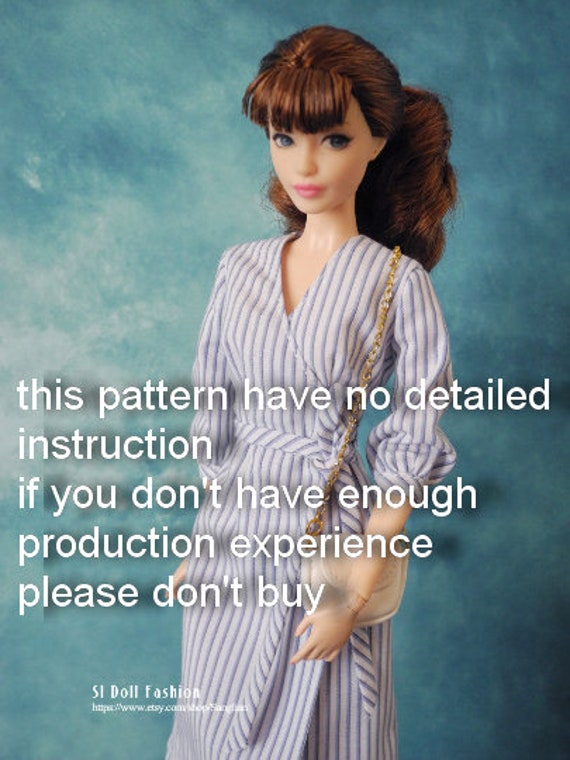 Wrap dress with bag pattern download for Barbie and pappy | Etsy