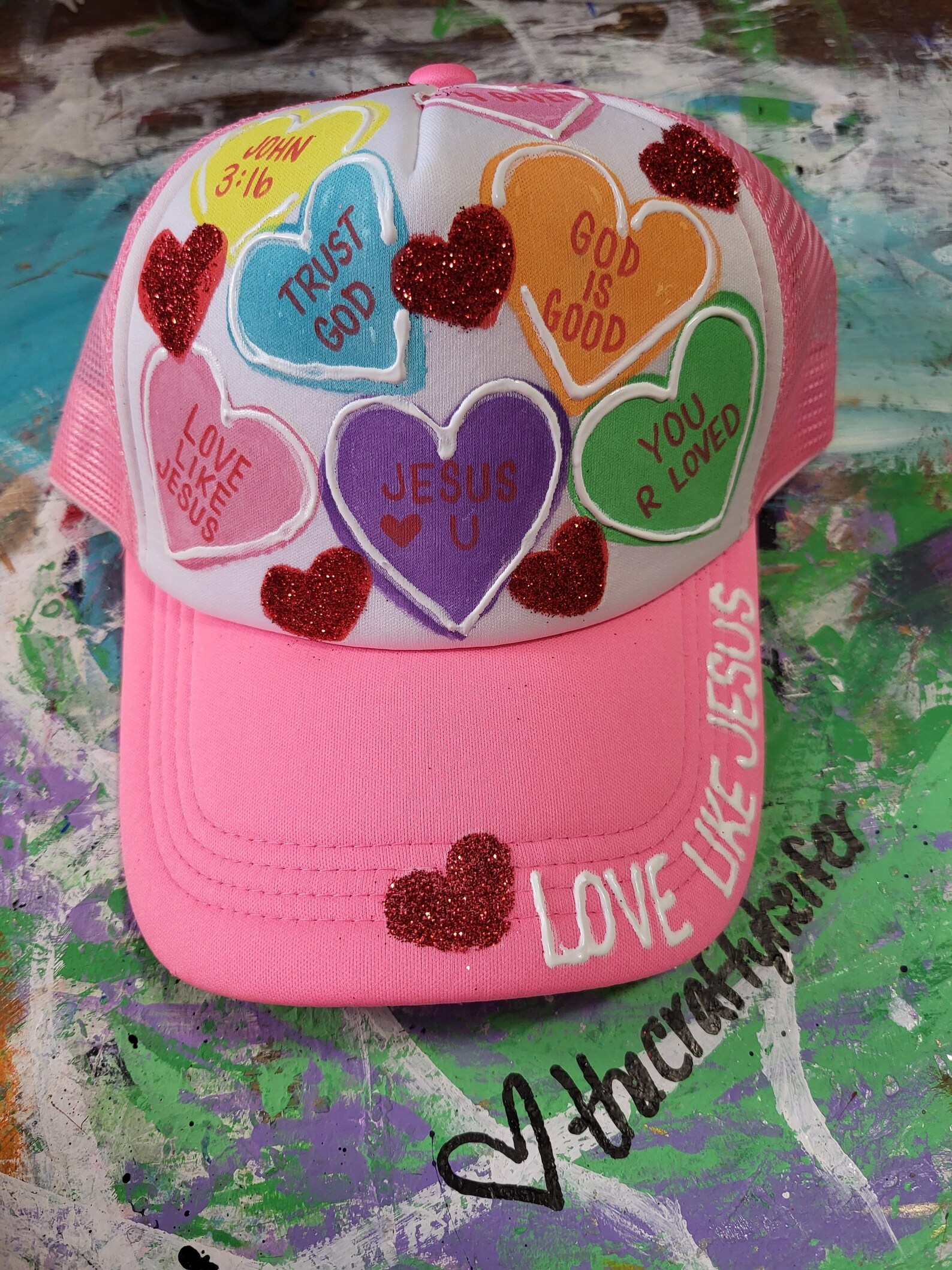 Custom Painted Trucker Hat - Etsy