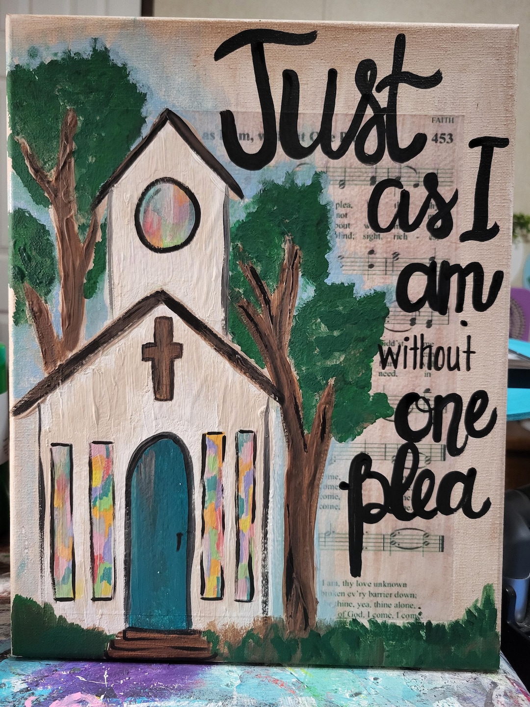 Painted Hymn With Lyrics - Etsy