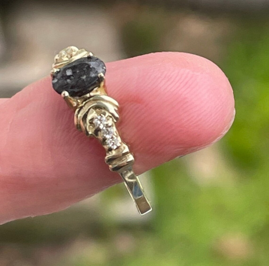 Cremation Ring Pet Ash Ring Yellow Gold Ring Diamond Ring - Etsy