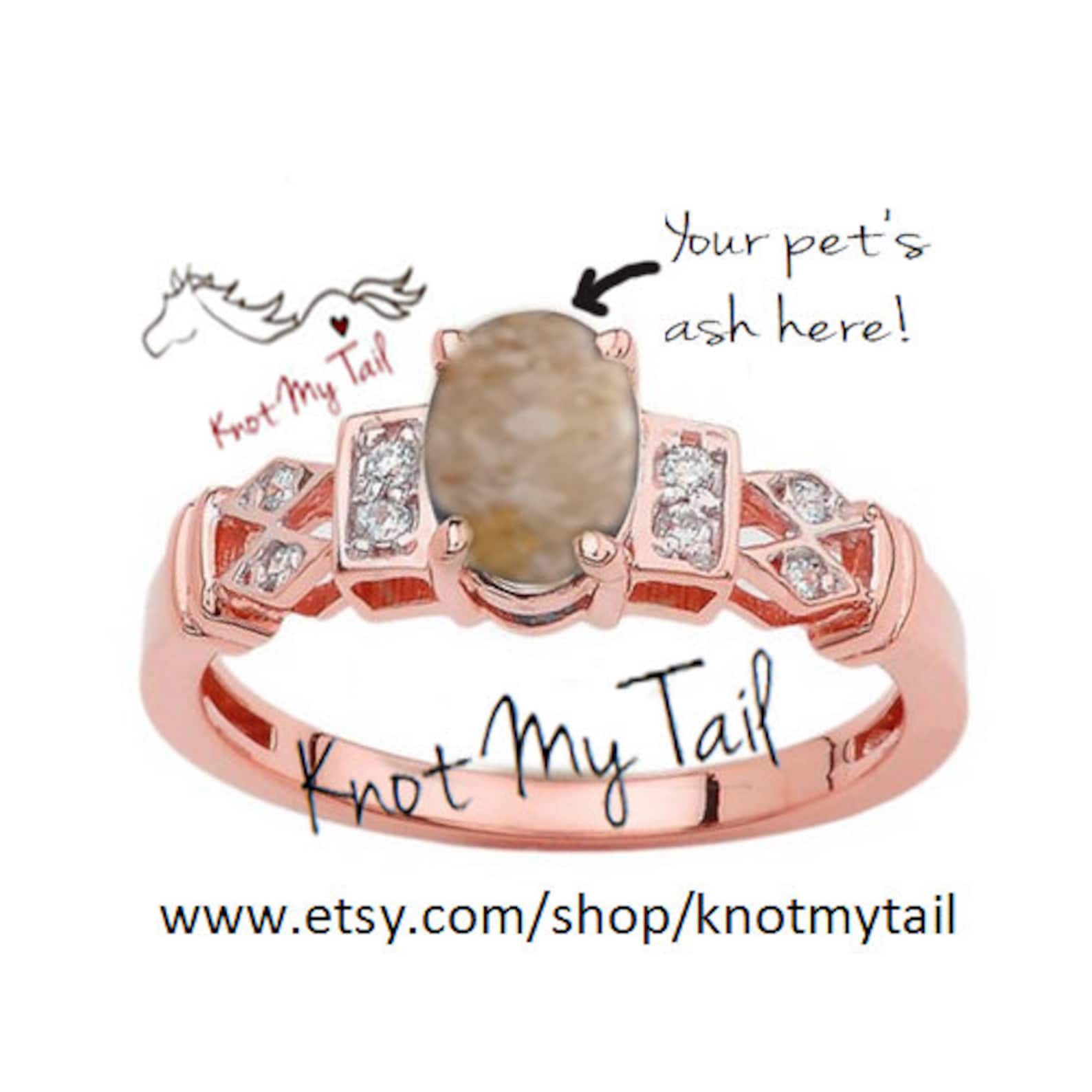 Pet Ash Ring Diamond Pet Ashes Vinitage Inspired Cremation | Etsy