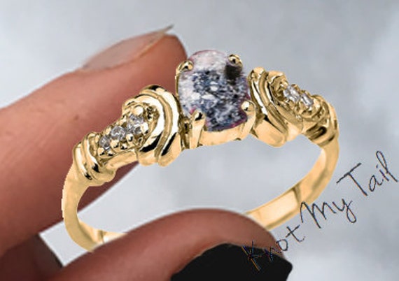 Cremation Ring Pet Ash Ring Yellow Gold Ring Diamond Ring | Etsy
