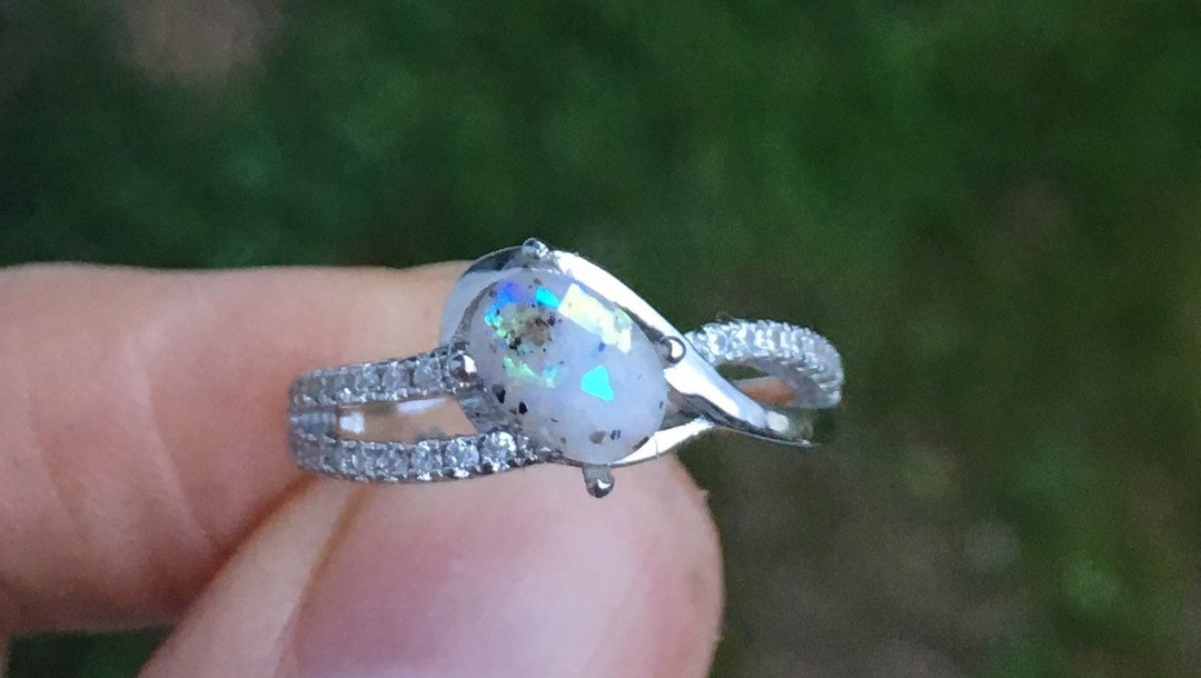 Cremation Ring, Pet Ash Ring, Sterling, Pet Ashes, Tilted Band ...