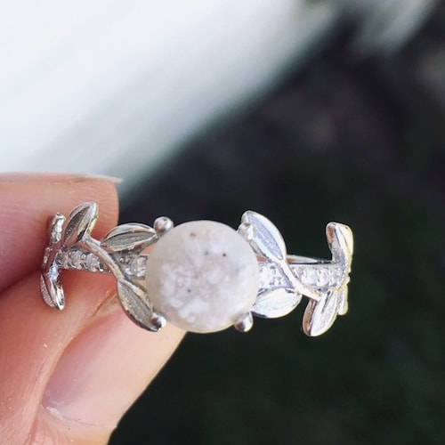 Cremation Ring Pet Ash Ring Sterling Crystal Ring Pet Ashes - Etsy