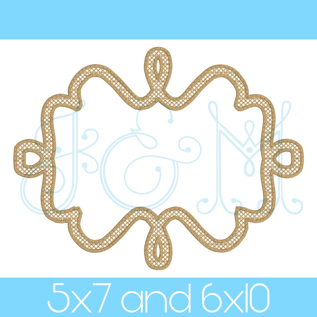 Classic Ornate Motif Fill Loop Monogram Frame Border Classic Satin ...