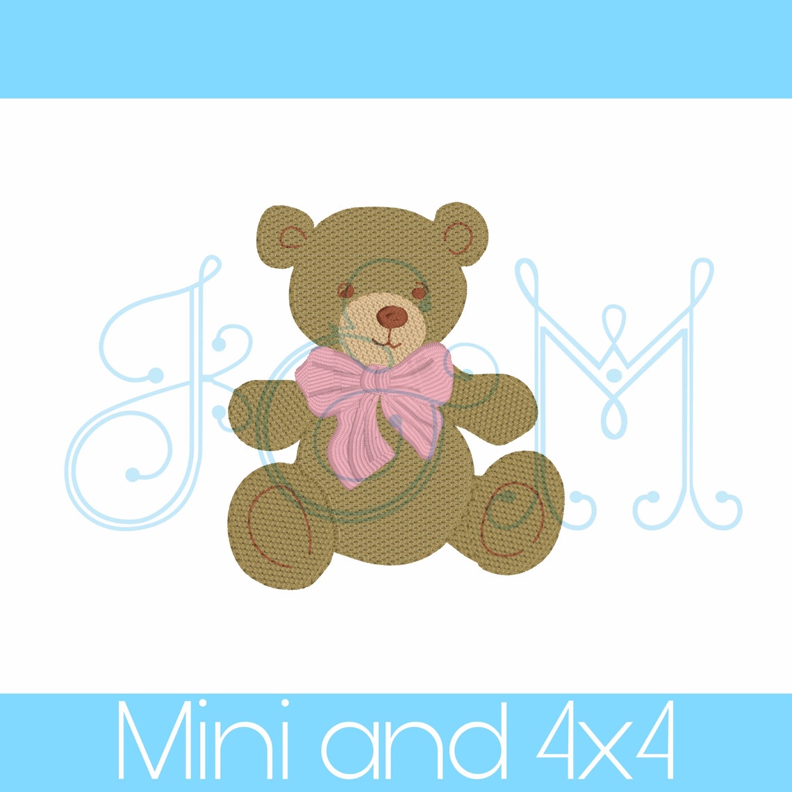 Sweet Baby Teddy Bear With Ribbon Bow Sketch Fill Bean Stitch Outline ...