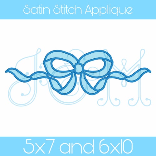 Bow Monogram Topper Applique Machine Embroidery Design - Etsy