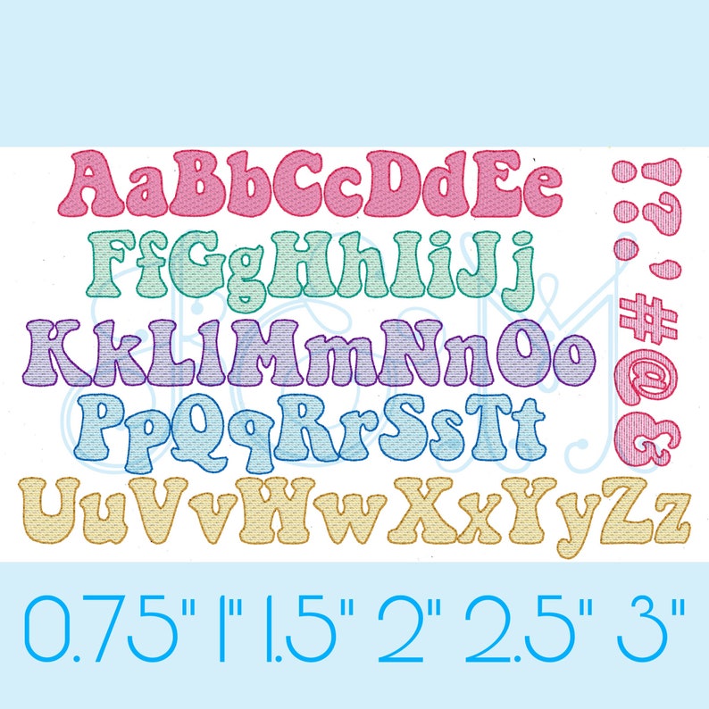 Elly Retro Hippie Sketch Fill Bean Stitch Outline Font - Etsy