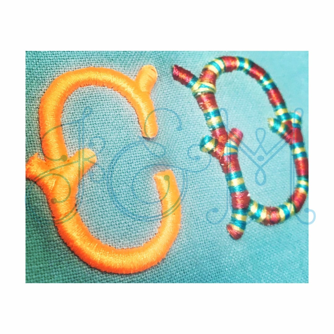 Twig Font Block Monogram Initial Alphabet 3D Puffy Foam Satin Stitch ...